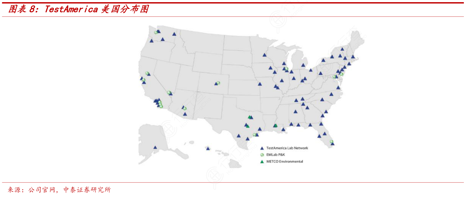 非常想了解TestAmerica美国分布图情况如何_行行查_行业研究数据库